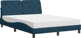 Postel s matrací modrá 140 x 190 cm samet 3208656