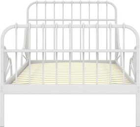 Prodloužitelný rám postele bílý kov 80 x 130/200 cm 324741