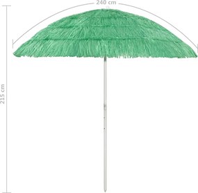 Plážový slunečník Hawaii zelený 240 cm 314698