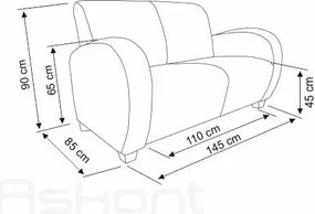 ASKONT Amarello Kožená pohovka 2M