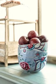 Pip Studio Flower Festival miska Ø15cm, modrá (stylová miska z tenkostěnného porcelánu)