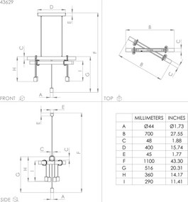 Eglo 43629 - Lustr na lanku TOWNSHEND 5xE27/60W/230V