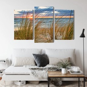 Vícedílný obraz Východ Slunce Na Pláži Rujána Nedostatek Nedostatek Přírodní plátno 60x40