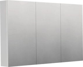 INTEDOOR Zrcadlová skříň BEE, 3 dveře, el. zásuvka, IP44, š. 120cm, bílá lesk