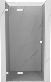 Mexen Lunar L, levé otočné sprchové dveře 105 cm, 8mm čiré sklo, bílý profil, 834L-105-000-20-00-L