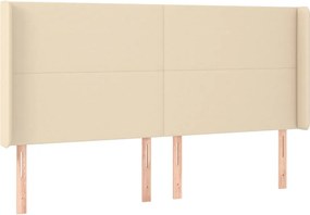 Box spring postel s matrací a LED krémová 180x200 cm textil 3138178