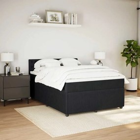 Box spring postel s matrací černá 140x200 cm samet 3287772