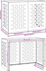 vidaXL Ochrana klimatizace Antracit 100 x 50 x 70 cm Ocel [865899]