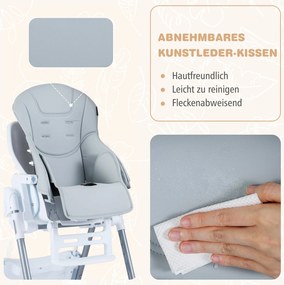 Costway Vysoká stolička baby skládací přenosná dětská vysoká stolička výškově