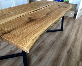 KULHÁNEK Jídelní stůl v designovém provedení Velikost desky: 180x80 cm, Odstín podnože: černá s jemnou strukturou - JS RAL 9005