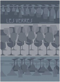 Sada žakárových utěrek Les Verres A Pied Denim, 4 díly