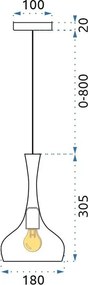 Toolight Rea, ZÁVĚSNÁ ZRCADLOVÁ SATINOVÁ LAMPA APP282-1CP, OSW-00867