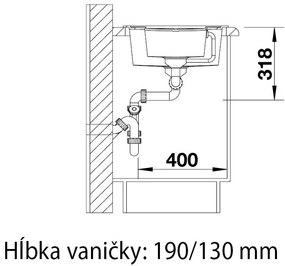 Blanco Metra 6 S, silgranitový dřez 1000x500x190 mm, 1,5-komorový, šedá vulkán, BLA-527300