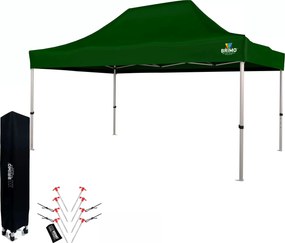 BRIMO Nůžkový párty stan EXCLUSIVE ALU 3x4,5 m bez stěn zelený