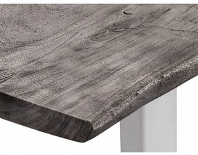 Šedý jídelní stůl masiv akát Grey 230x100 šedé nohy