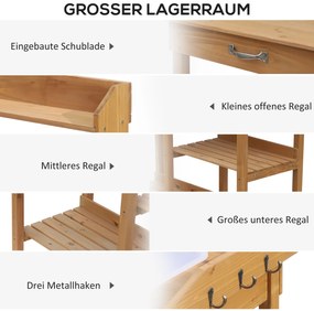 Zahradnický stůl Outsunny s vanou z jedlového dřeva H112cm pro zahradničení a péči o rostliny, stabilní a odolný proti povětrnostním vlivům | Aosom.de