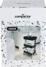 Černý kovový pojízdný regál 43x35 cm Grena – Compactor