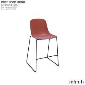 Kuchyňská židle Pure Loop Mono Barva kovové konstrukce: Matt black 31, Barva sedáku a opěradla z recyklovaného plastu: Marsala IP7608U