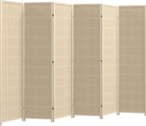 HOMCOM Dřevěný paraván, skládací dělicí stěna se 6 panely, 270 x 180 cm, přírodní dřevo