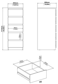 Komoda v dekoru dubu v přírodní barvě 40x111x50 cm Naia – Tvilum