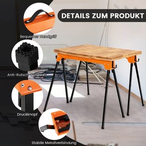 Costway Kompaktní stojan na elektrické nářadí 2 Pack skládací pila Horses