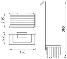 NIMCO Ki 14015H-26 - Nástěnná police do sprchy KIBO lesklý chrom