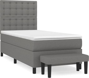Box spring postel s matrací tmavě šedá 90x190 cm textil 3136878