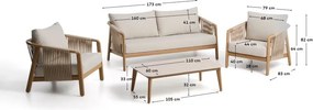 Béžový hliníkový zahradní lounge set pro 4 osoby Sirte – Kave Home