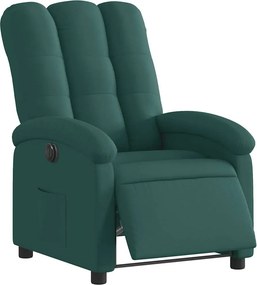 Elektrické polohovací křeslo tmavě zelené textil 3204074