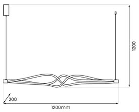 LED Lustr na lanku TWISTER LED/56W/230V černá