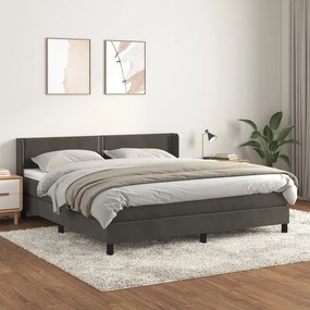 Box spring postel s matrací tmavě šedá 160x200 cm samet 3130908