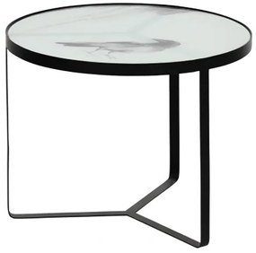 Fly skleněný příruční stolek černý 38x55