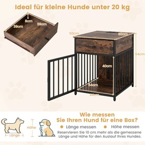 Costway Nábytek do klece pro psy Box pro psy do domácnosti s dvířky nabíjecí