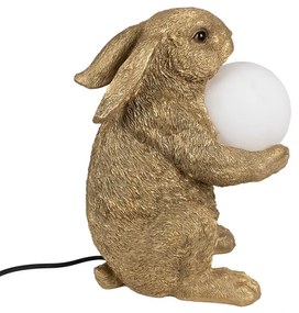 Stolní lampa ve tvaru zlatého zajíčka držícího žárovku – 27x19x35 cm