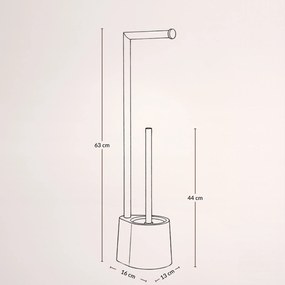 Stojan na toaletní papír a WC štětku STILK, černý, 63 cm