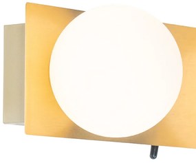 Moderní nástěnné svítidlo zlaté 28 cm IP44 2-světla - Cederic