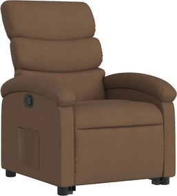 Zvedací polohovací křeslo hnědé textil 3203982