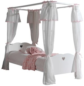 OnaDnes -20% Bílá dřevěná dětská postel s nebesy Vipack Amori 90 x 200 cm