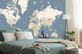 Samolepící tapeta mapa s vintage prvky - 450x300 cm