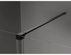 Mexen Velar, sprchová zástěna s posuvnými dveřmi Walk-in 100 x 200 cm, 8mm šedé sklo, černá matná, 871-100-000-43-70
