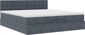 Osmanský rám postele s matrací tmavě šedý 200x200cm samet 3312789