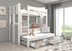 Třílůžková patrová postel s matracemi ARTEMA 180x80