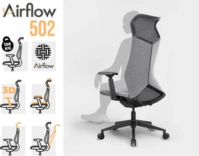 Ergonomická kancelářská židle MOSH Airflow 502 – šedá