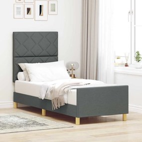 Rám postele s čelo Tmavě šedá 80 x 200 cm textil 3344761