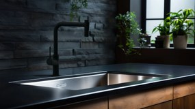 Invena Farsala, vysoká dřezová baterie s 2-funkční výsuvnou výlevkou h-369, černá matná, INV-BZ-40-L04-S