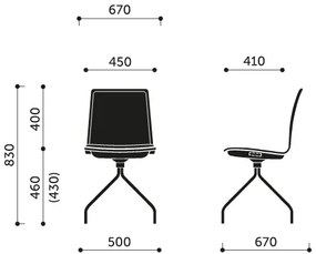 ProfiM - Židle COM K22HF s čalouněným sedákem