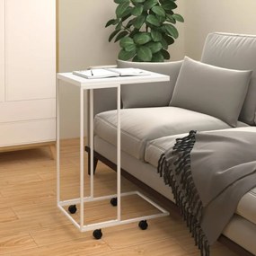Odkládací stolek s kolečky bílý 40x30x63,5 cm kompozitní dřevo,  343099 HangarStore.cz
