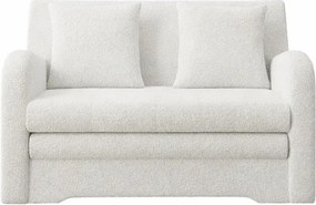 Bílá rozkládací/s úložným prostorem pohovka z textilie bouclé 130 cm Ario - II. jakost – ELTAP