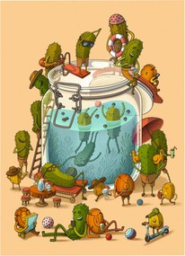 Dávid Soboň | Pickled Pool Party Rám: Černý, Velikost: 70 x 50 cm