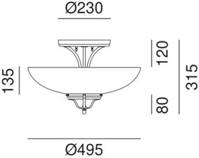 Il Fanale Rustikální stropní svítidlo COUNTRY ø 495mm